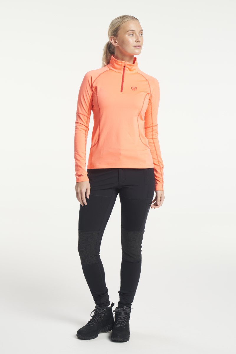 Tenson Womens TXlite Half Zip | 221_coral_neon | M | 7333020232667